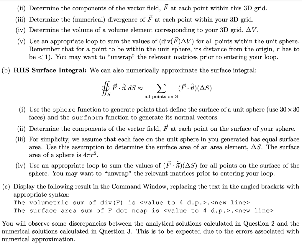 vector field F = [xz^2 xy yz] and unit sphere = (x^2 | Chegg.com