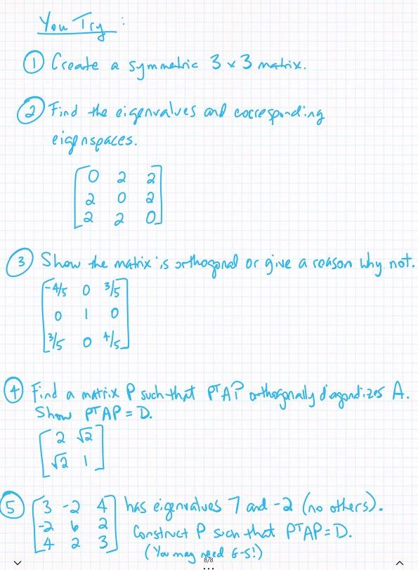 Solved You Try Create a symmetric 3 x 3 matrix. ③ Find the | Chegg.com