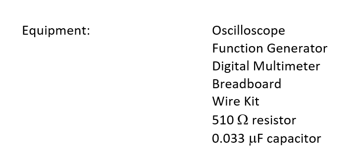 Equipment: Oscilloscope Function Generator Digital | Chegg.com