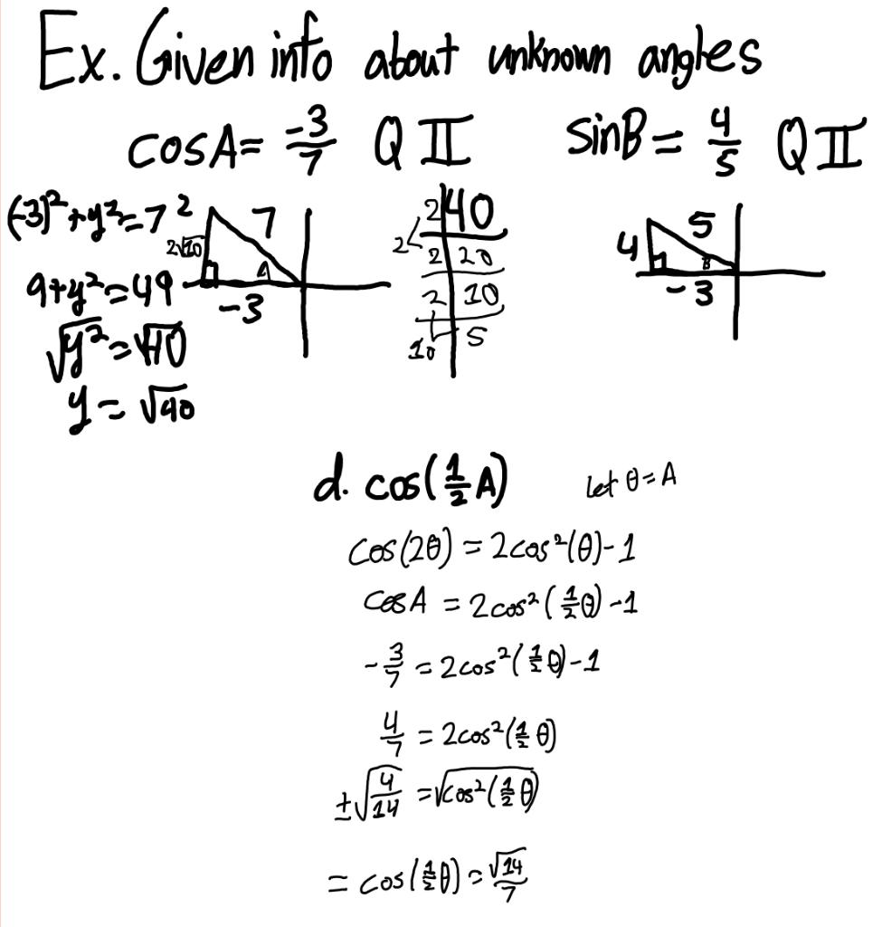 Solved Explain the solution only using the double angle | Chegg.com