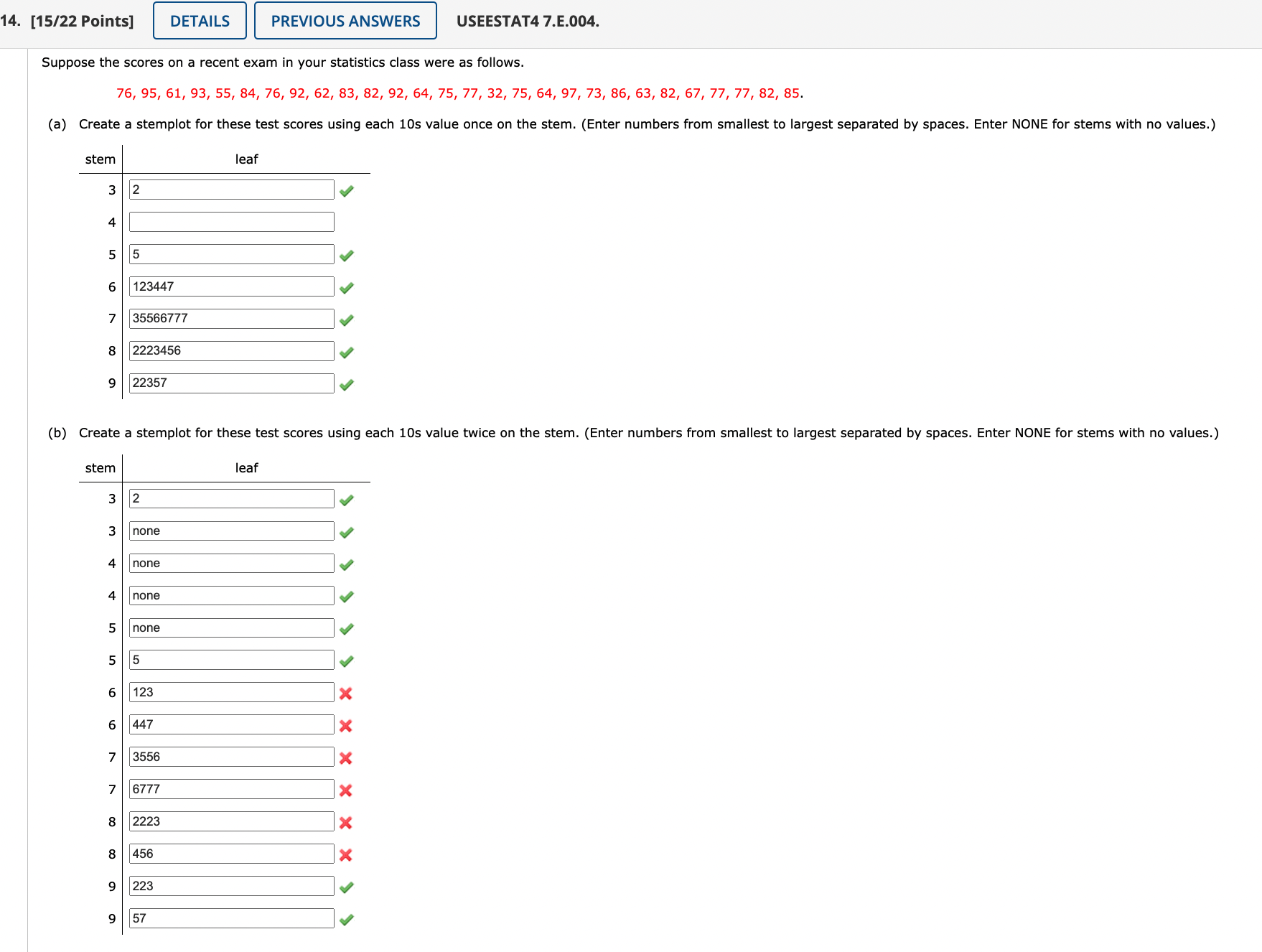 Solved Suppose the scores on a recent exam in your | Chegg.com