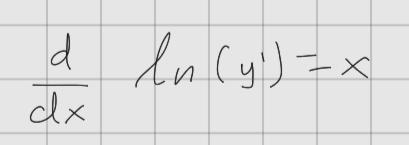 Solved dxdln(y′)=x | Chegg.com