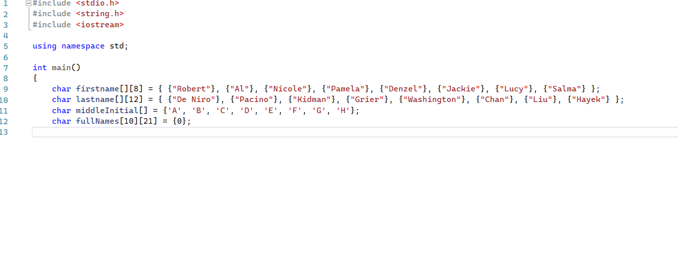 Solved 1. The program will initially declare three parallel | Chegg.com