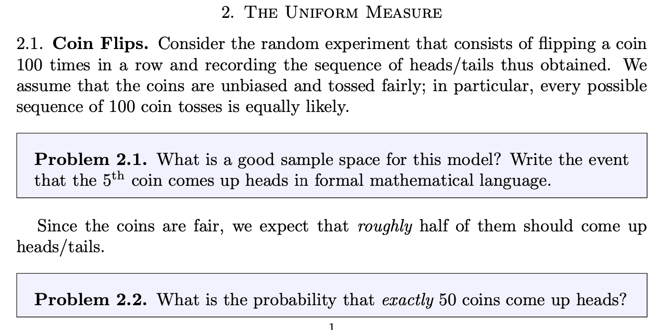 2.1. Coin Flips. Consider the random experiment that | Chegg.com