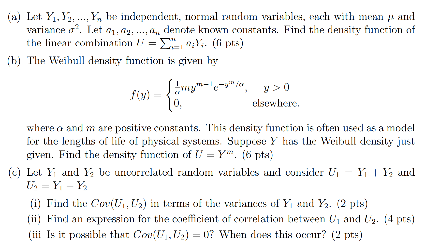 Solved (a) Let Y1,Y2,…,Yn be independent, normal random | Chegg.com