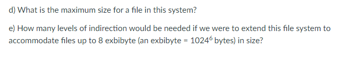 Solved For these questions consider a Unix like file system | Chegg.com