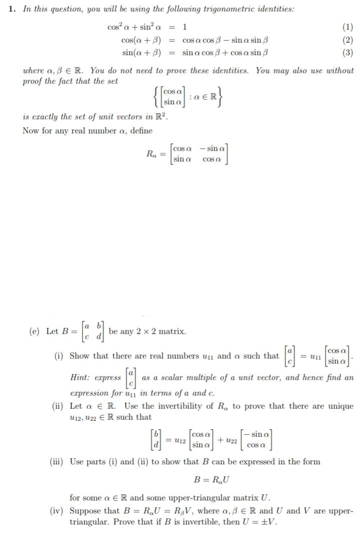 1. In this question, you will be using the following | Chegg.com