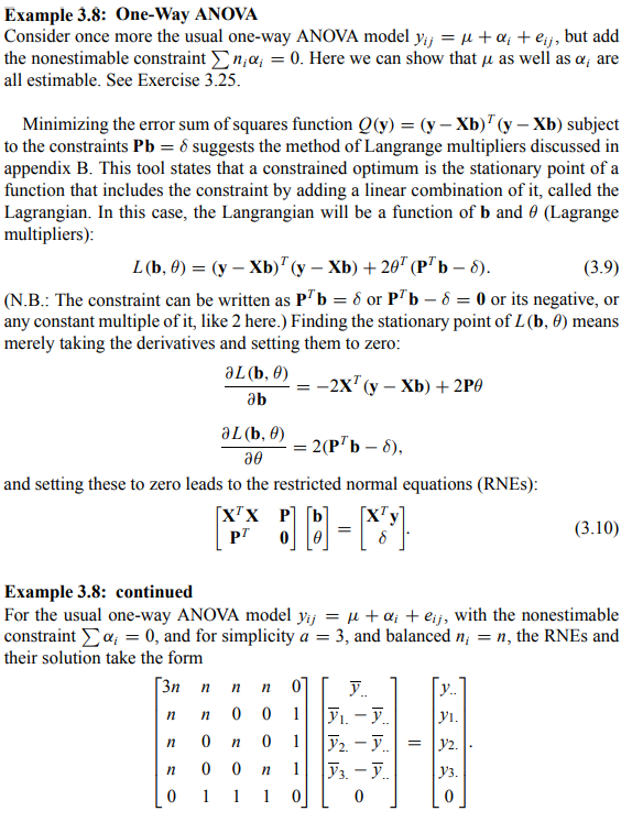 Solved 3.25. ﻿In the one-way ANOVA model in Example 3.8 | Chegg.com