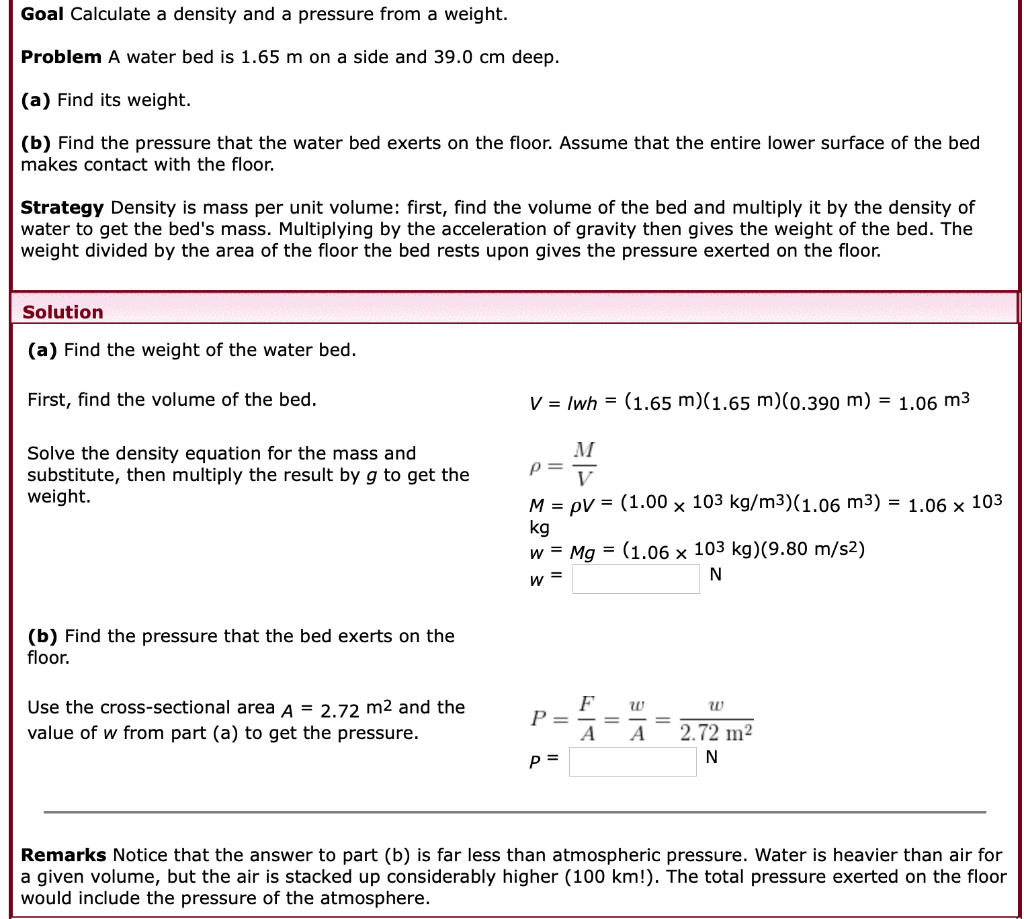 Solved Goal Calculate a density and a pressure from a | Chegg.com