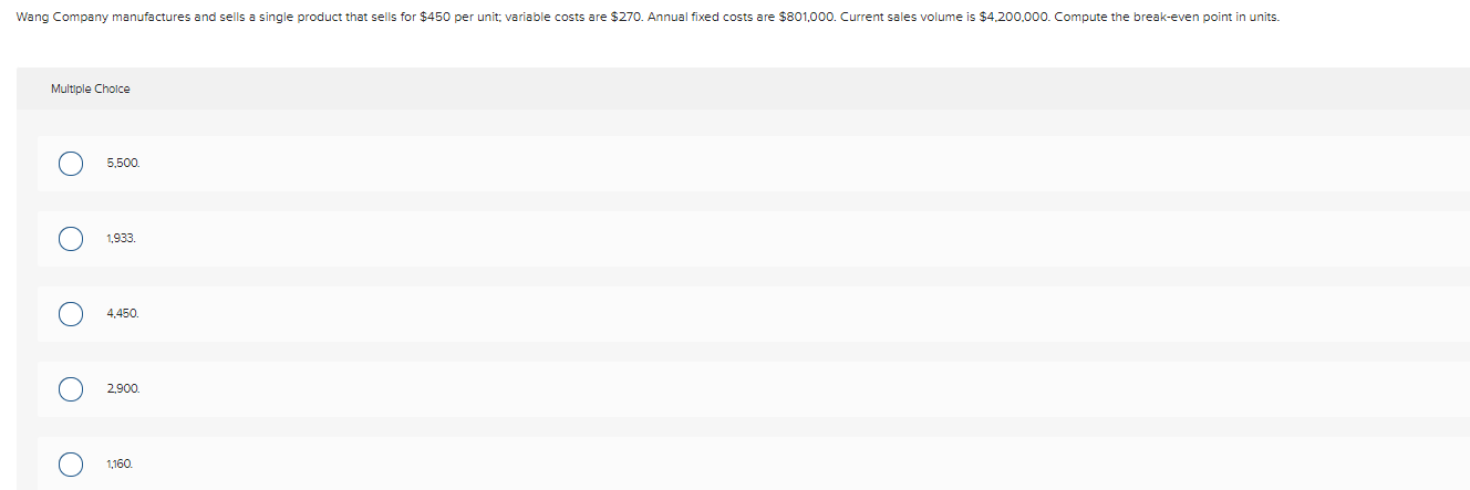 Solved Multiple Choice 5,500 . 1,933. 4,460 , 2,900 . 1,160. | Chegg.com