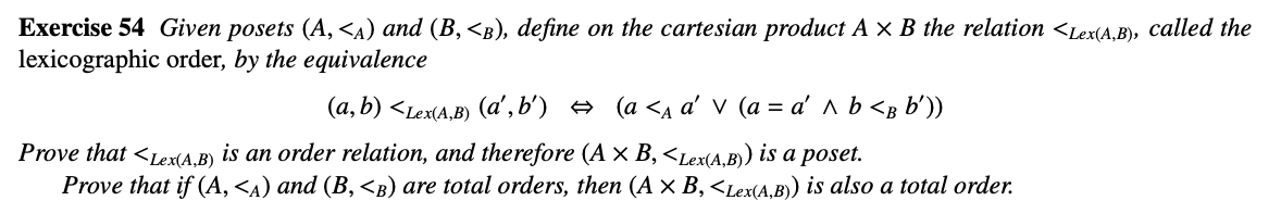 Solved Exercise 54 Given posets (A, | Chegg.com