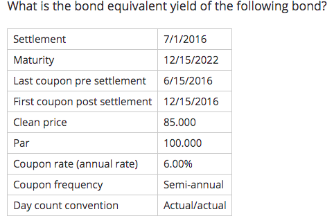 Solved What is the bond equivalent yield of the following | Chegg.com