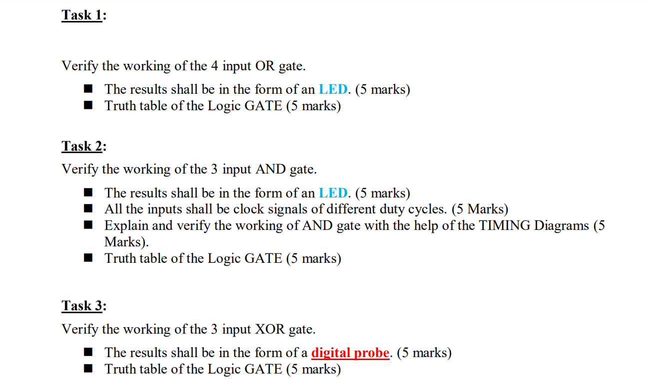 Solved Verify the working of the 4 input OR gate. - The | Chegg.com