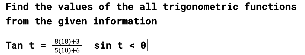 Solved Find the values of the all trigonometric functions | Chegg.com