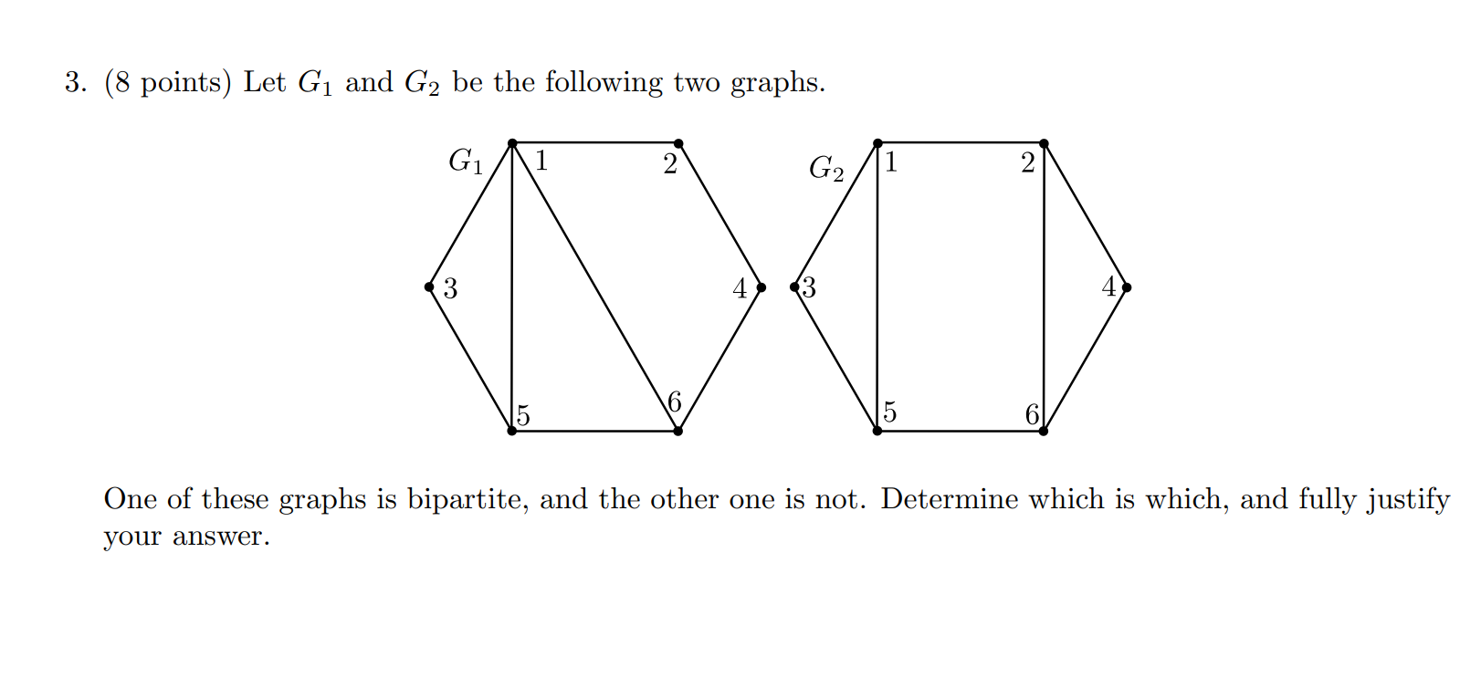 Solved 3. (8 points) Let G1 and G2 be the following two | Chegg.com