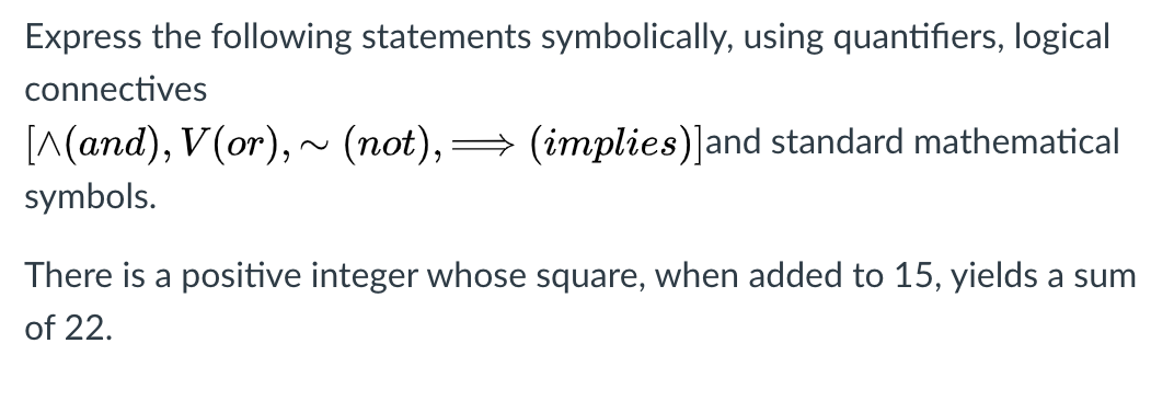 Solved Express the following statements symbolically, using | Chegg.com