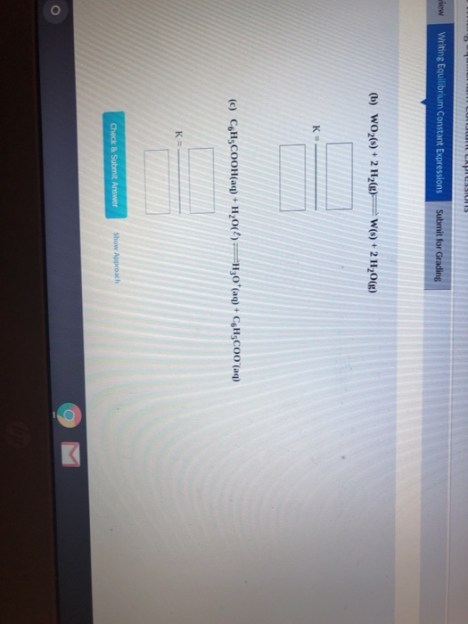 Solved b Writing Equilibrium Constant Expressions Writing E | Chegg.com