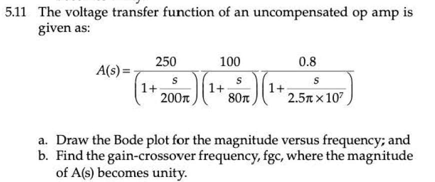Solved 5.11 The voltage transfer function of an | Chegg.com