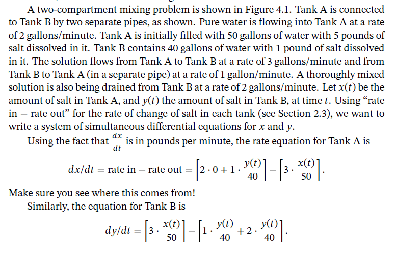Solved A two-compartment mixing problem is shown in Figure | Chegg.com