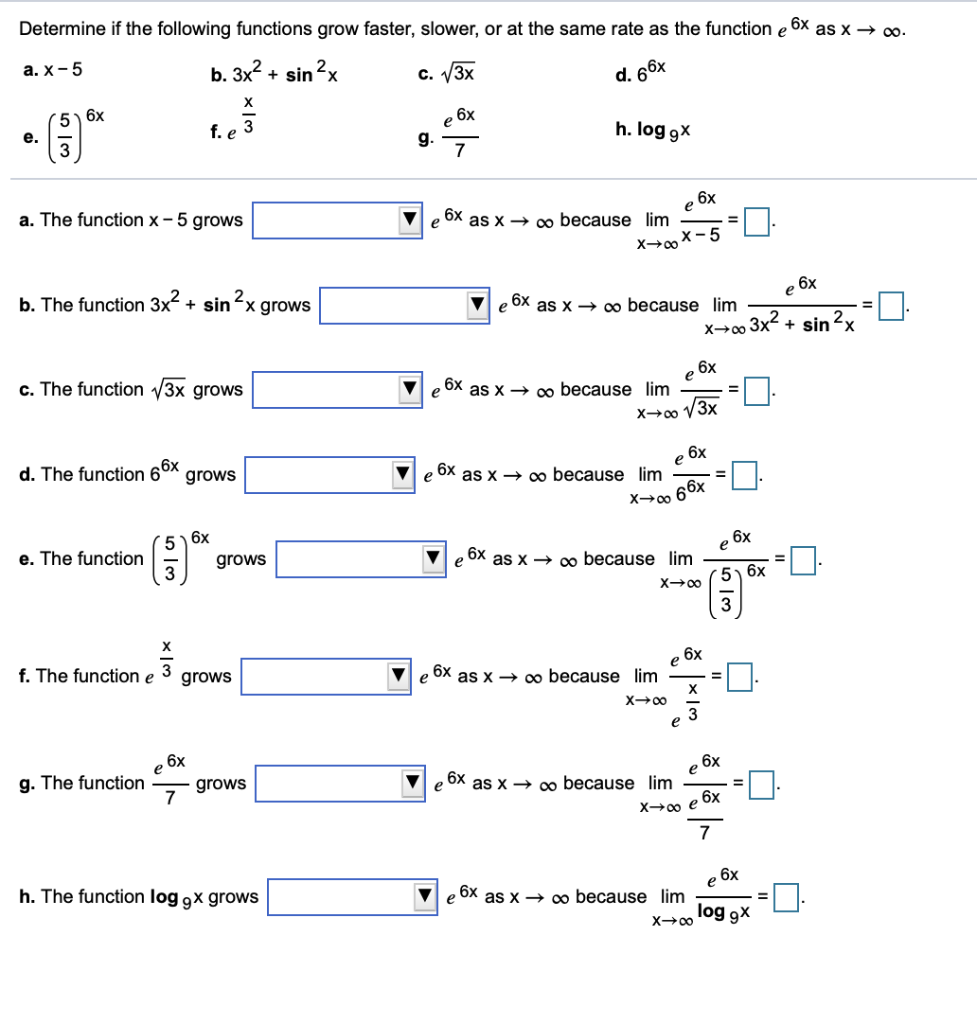 Solved Determine if the following functions grow faster, | Chegg.com