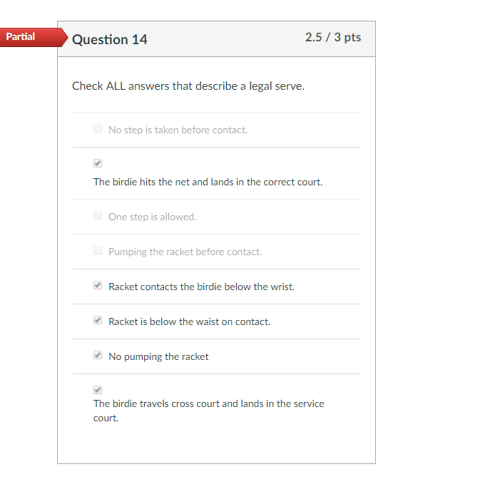 Solved Partial Question 14 2.5/3 pts Check ALL answers that | Chegg.com