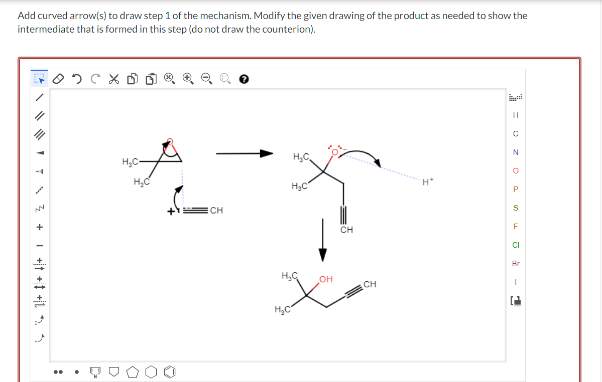 Solved Add curved arrow(s) to draw step 1 of the mechanism. | Chegg.com
