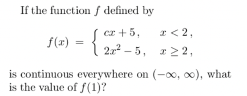 Solved If the function f defined by | Chegg.com