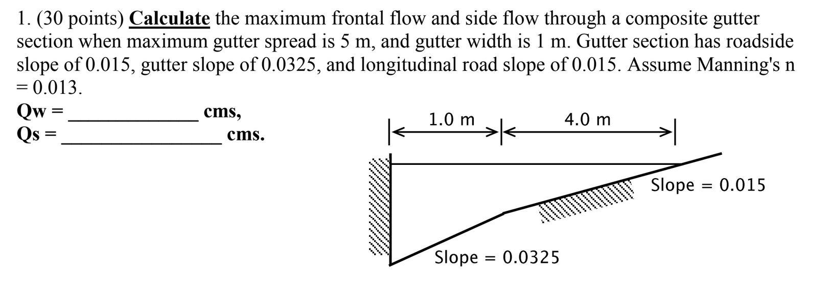 1. (30 points) Calculate the maximum frontal flow and | Chegg.com