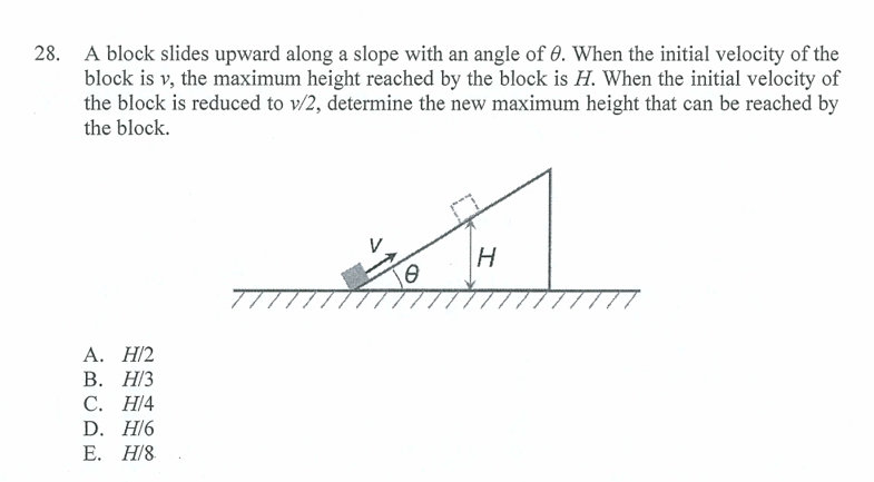 Solved 8. A block slides upward along a slope with an angle | Chegg.com