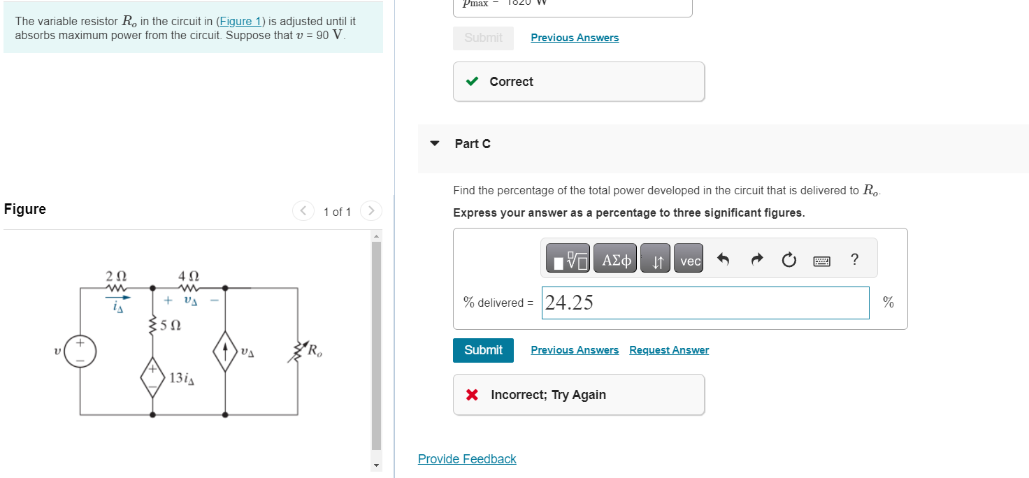 Solved The variable resistor Ro in the circuit in । is | Chegg.com