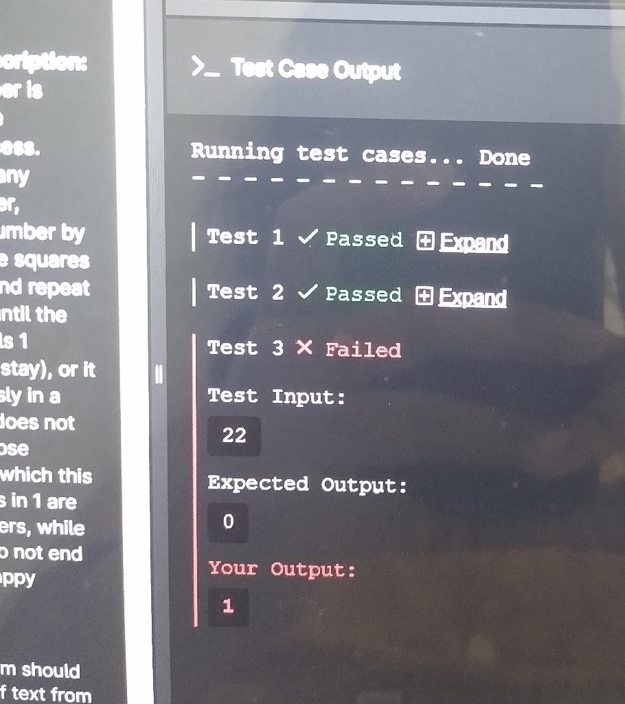 Solved The question is Happy number , ( see the image) | Chegg.com