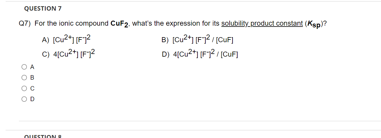 Solved Q7) For the ionic compound CuF2, what's the | Chegg.com