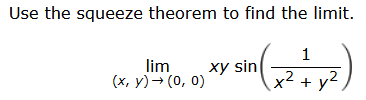 Solved Use the squeeze theorem to find the limit. | Chegg.com