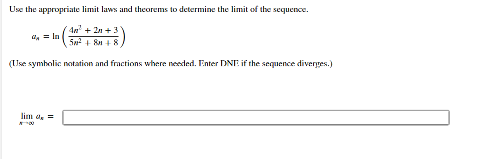 Solved Use the appropriate limit laws and theorems to | Chegg.com