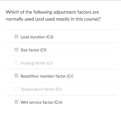 Solved Which of the following adjustment factors arenormally | Chegg.com