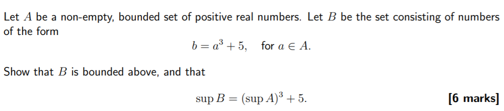 Solved Let A be a non-empty, bounded set of positive real | Chegg.com