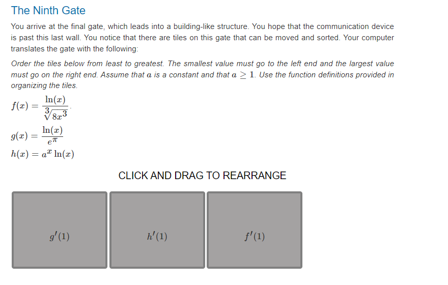 Solved The Ninth Gate You arrive at the final gate, which | Chegg.com