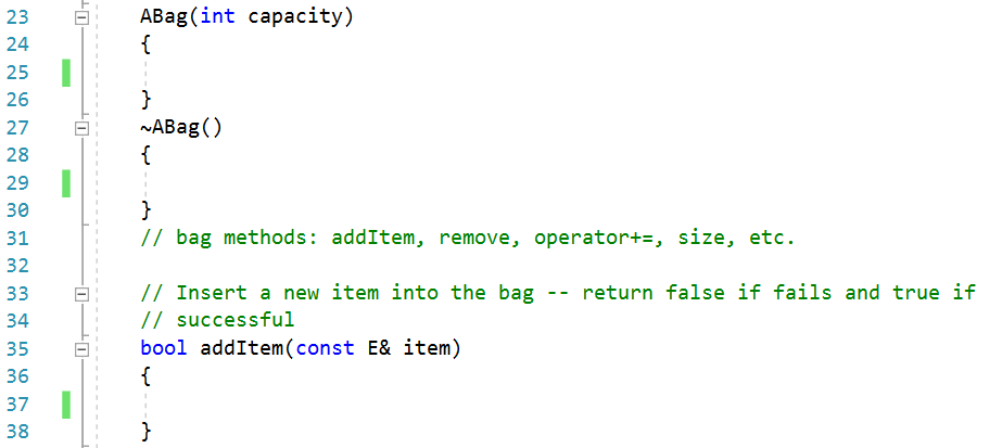 Solved Use the bag ADT provided to create an array-based | Chegg.com