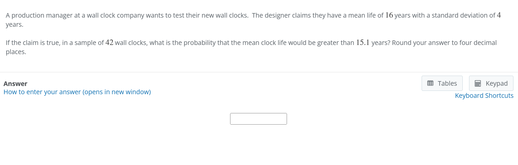 Solved A production manager at a wall clock company wants to | Chegg.com