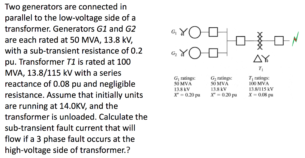 Solved Two generators are connected in parallel to the | Chegg.com