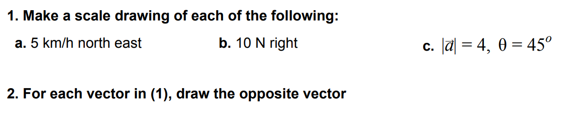 Solved 1. Make a scale drawing of each of the following: a. | Chegg.com