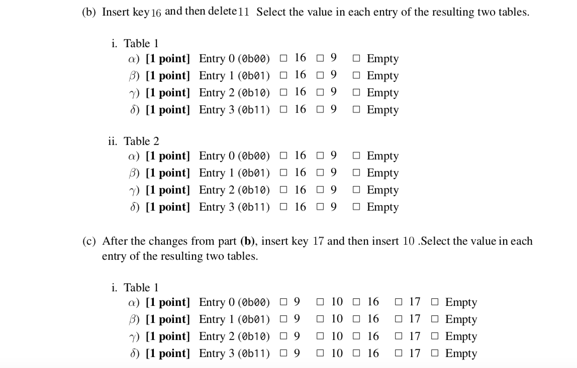 Cuckoo Hashing Consider the following cuckoo hashing | Chegg.com