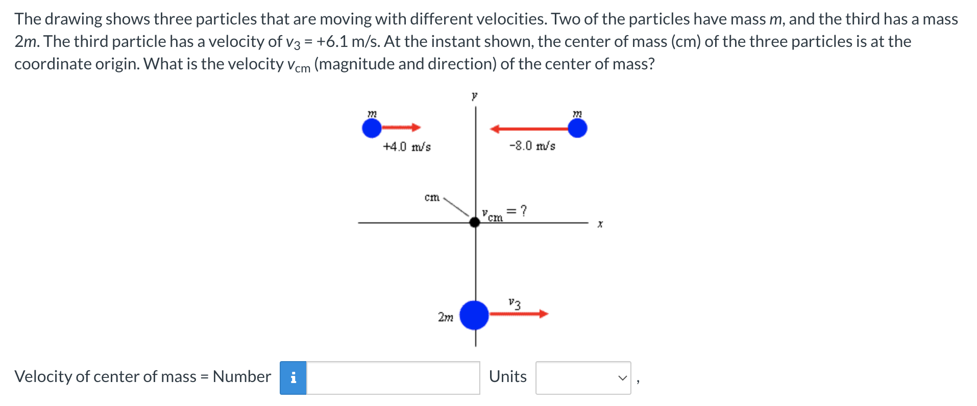 Solved The drawing shows three particles that are moving | Chegg.com