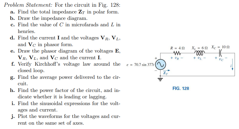 Solved R = 40 W + UR- X = 60 XC = 1022 000 + VL- * Uc | Chegg.com