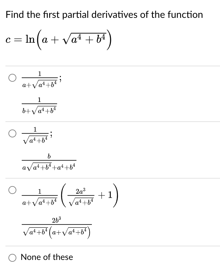 Solved Find the first partial derivatives of the function | Chegg.com