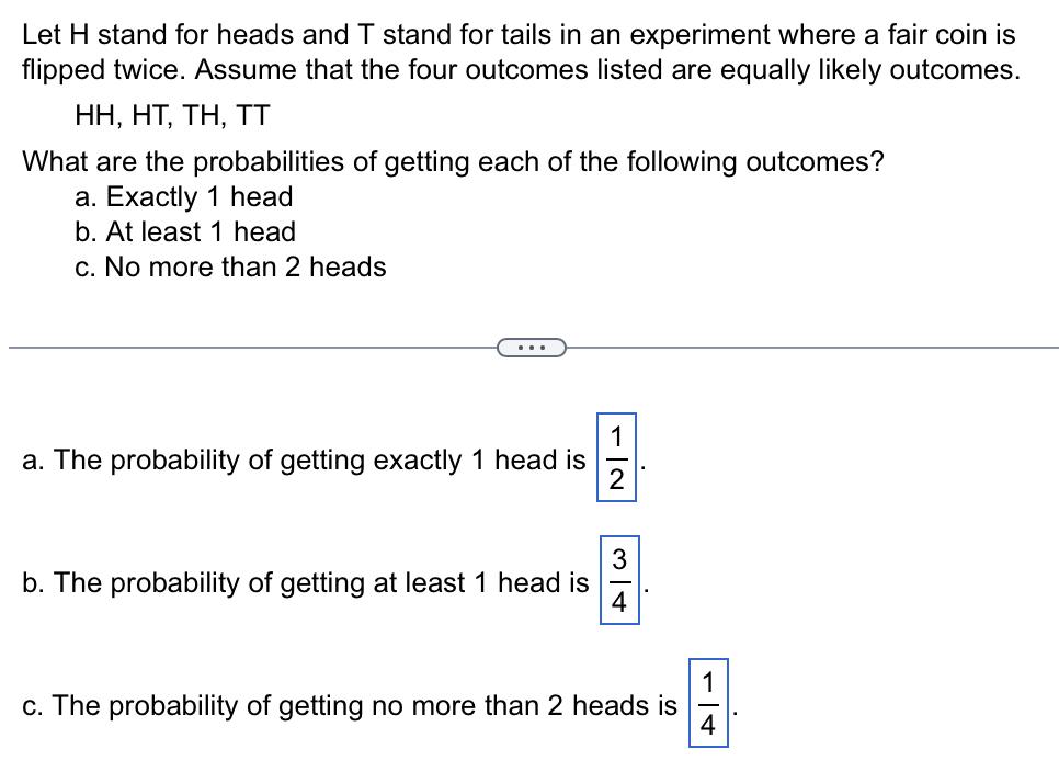 Solved Let H stand for heads and T stand for tails in an | Chegg.com