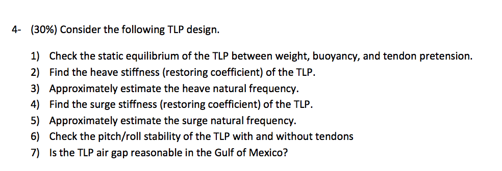 4- (30%) Consider the following TLP design. 1) Check | Chegg.com