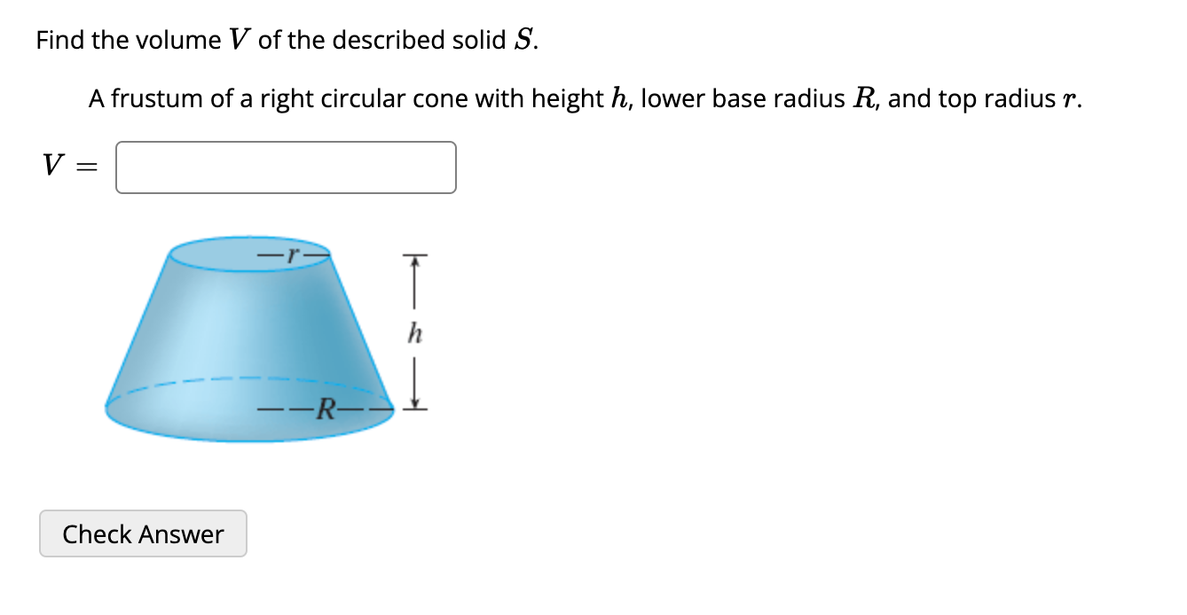 Solved Use cylindrical shells to find the volume V of the | Chegg.com