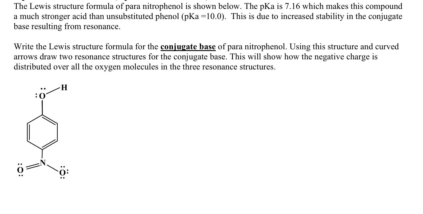 Solved The Lewis structure formula of para nitrophenol is | Chegg.com