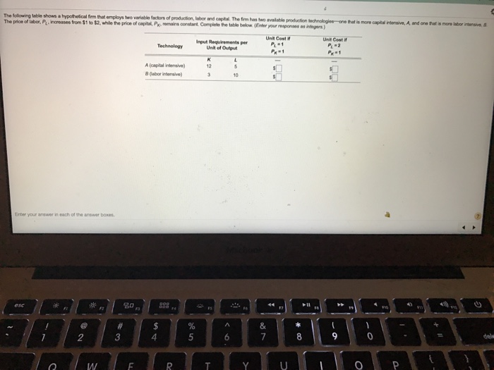 Solved The following table shows a hypothetical firm that | Chegg.com